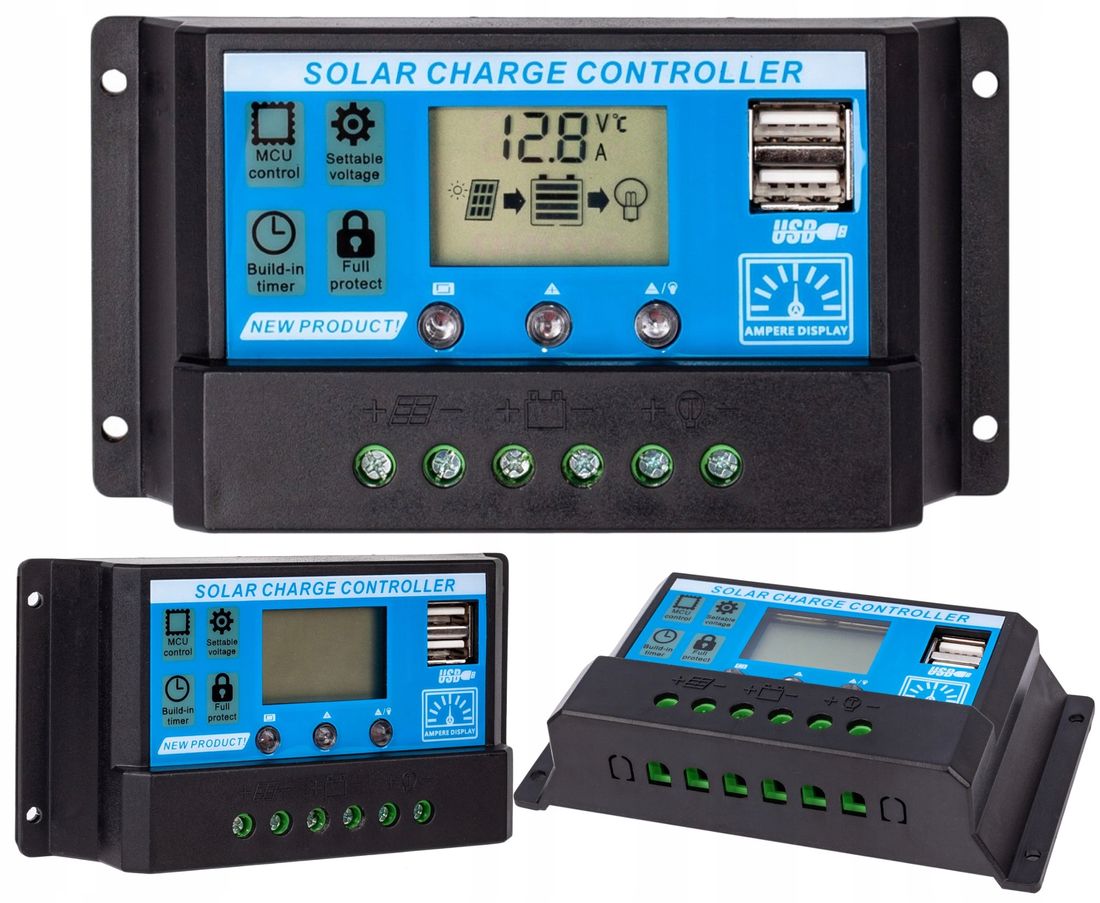 SOLARNY REGULATOR ŁADOWANIA PWM LCD USB 12/24V 10A - ERLI.pl SOLARNY REGULATOR ŁADOWANIA PWM LCD USB 12/24V 10A - ERLI.pl