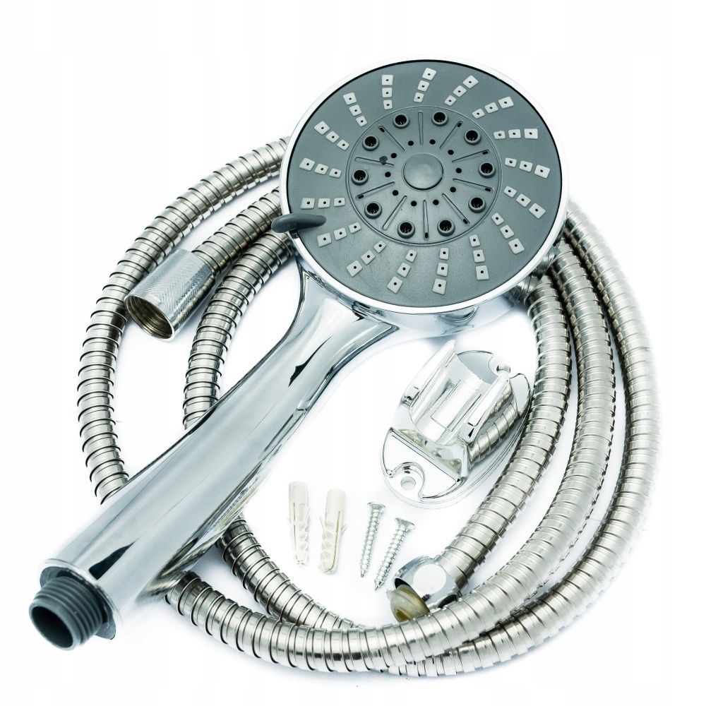 ZESTAW PRYSZNICOWY SŁUCHAWKA 3F + WĄŻ + UCHWYT - ERLI.pl