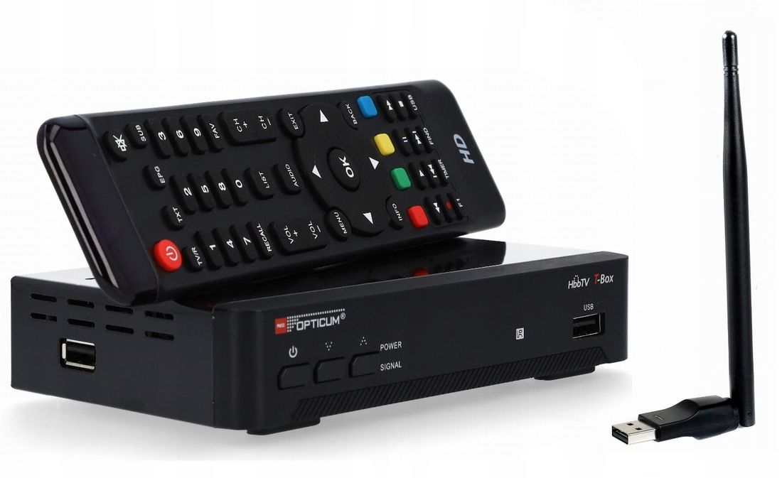 DEKODER TUNER WIFI HbbTV DVB-T2 H.265 T-BOX - ERLI.pl