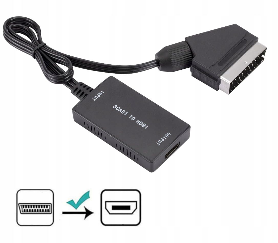 Konwerter Adapter z SCART / EURO na HDMI Adapter - ERLI.pl