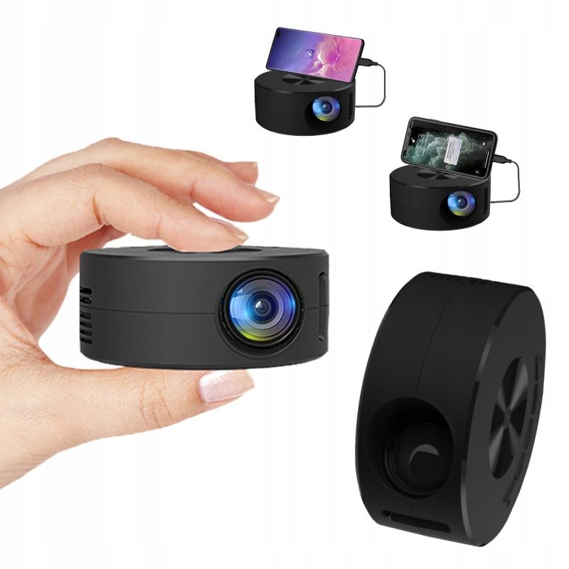 MINI PROJEKTOR FullHD iOS Android MOBILNY Głośniki – 147800112 - ERLI.pl
