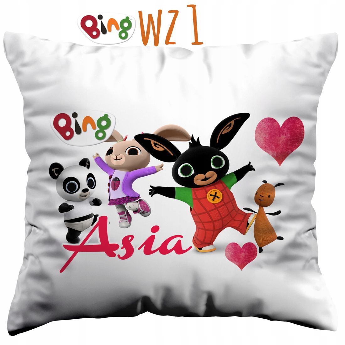 PODUSZKA BING +IMIĘ 40x40 DZIEŃ DZIECKA Y4 - ERLI.pl