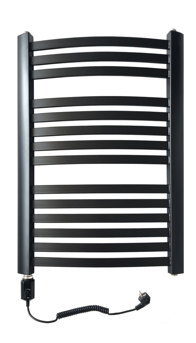 Grzejnik łazienkowy elektryczny ZEUS 600 W czarny - ERLI.pl