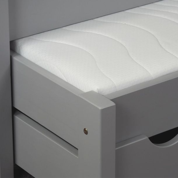 Łóżko drewniane dziecięce podwójne spanie 90x200 TIMBER, białe ...