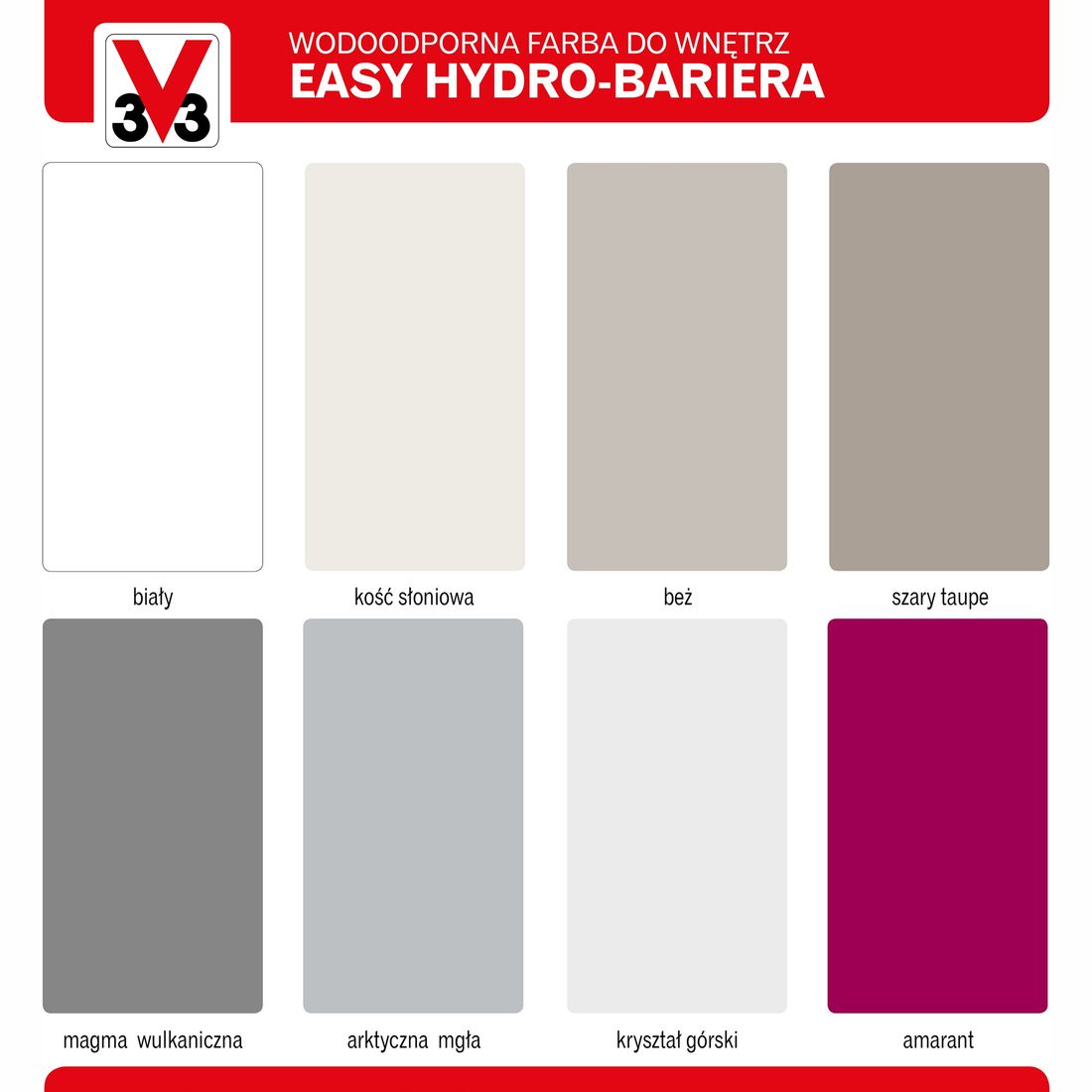 V33 Farba Easy Hydro-bariera biała 2L - ERLI.pl