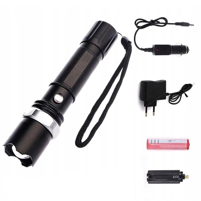 LATARKA TAKTYCZNA POLICYJNA LED ZESTAW ŁADOWANA - ERLI.pl