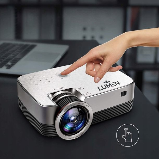 Zestaw RZUTNIK PROJEKTOR LED Kino Domowe FULL HD HDMI USB + EKRAN 100 ...