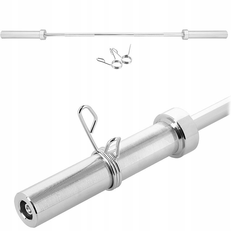 GRYF PROSTY OLIMPIJSKI 150cm SZTANGA PROSTA DO ĆWICZEŃ Z ZACISKAMI 50mm HMS - ERLI.pl