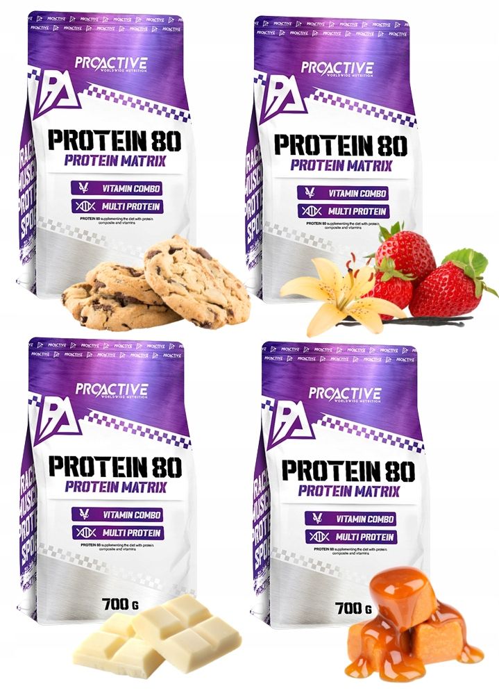 BIAŁKO WPC ProActive WITAMINY mix smaków 700g x4 – 149461747 - ERLI.pl