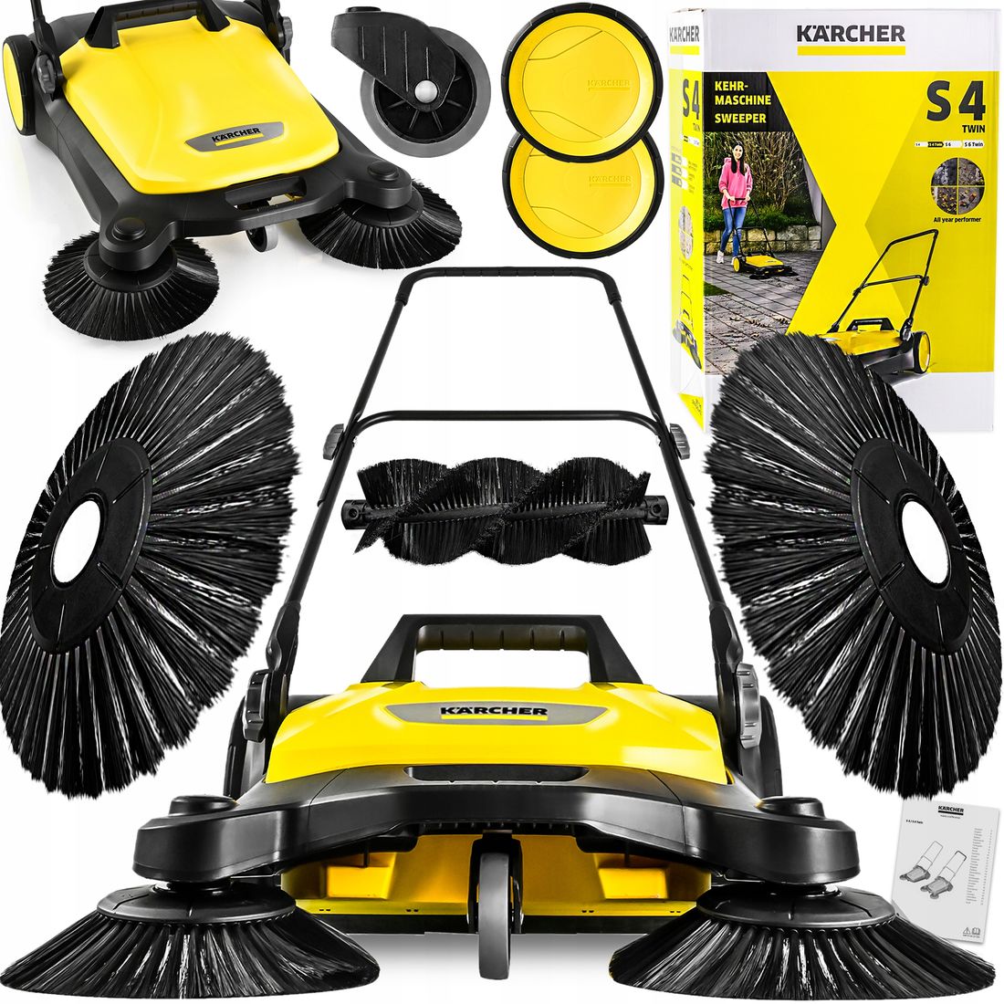 KARCHER S 4 TWIN ZAMIATARKA RĘCZNA DO LIŚCI KOSTKI - ERLI.pl