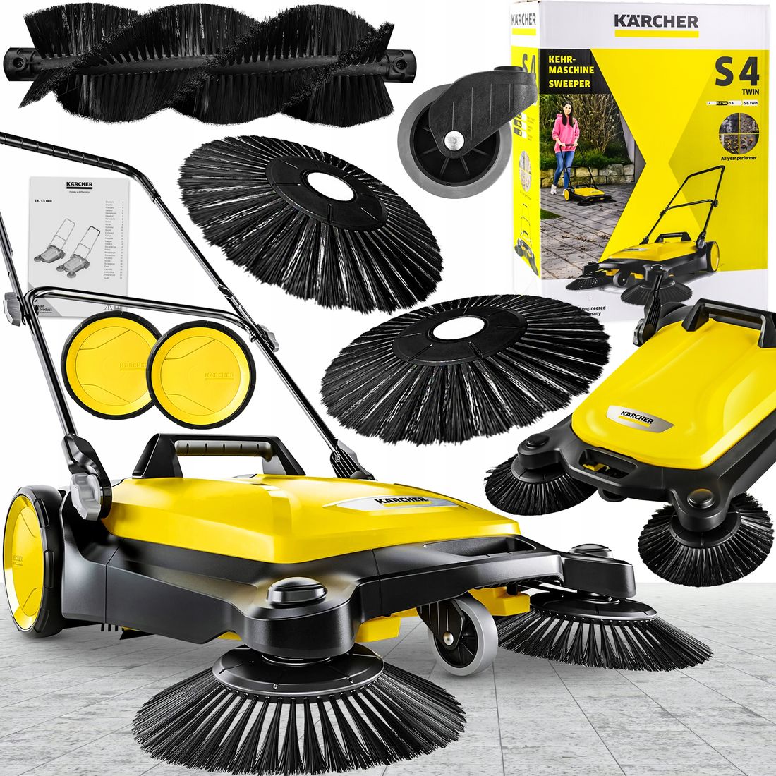 ZAMIATARKA RĘCZNA KARCHER S 4 TWIN NOWA GENERACJA - ERLI.pl