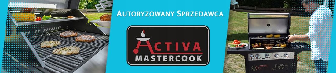 Grill Węglowy Activa Mastercook Angular Ruszt Żeliwny + akcesoria - ERLI.pl