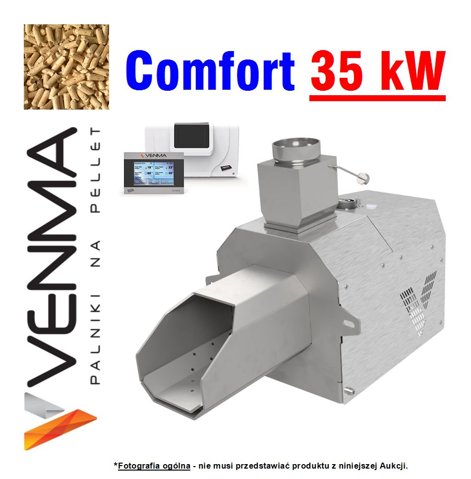 Palnik Pelletowy VENMA Comfort 35 kW SAMOCZYSZCZĄCY Ruszt Ruchomy ...