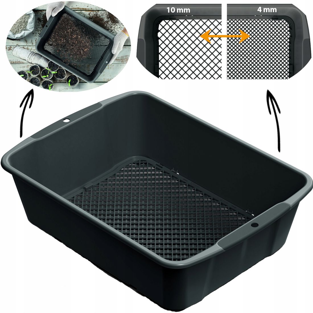 Sito ogrodowe regulacja przesiewanie ziemi kompost - ERLI.pl