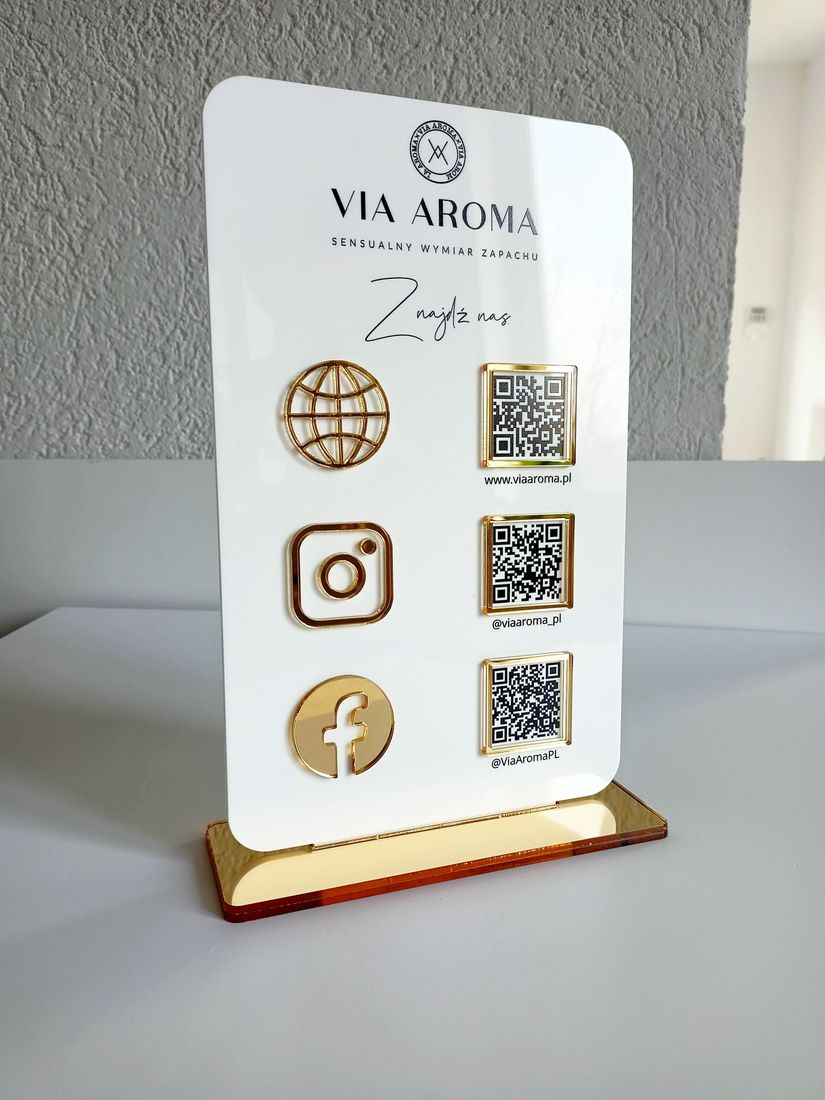 Tabliczka Statuetka QR socialmedia Instagram Facebook - ERLI.pl