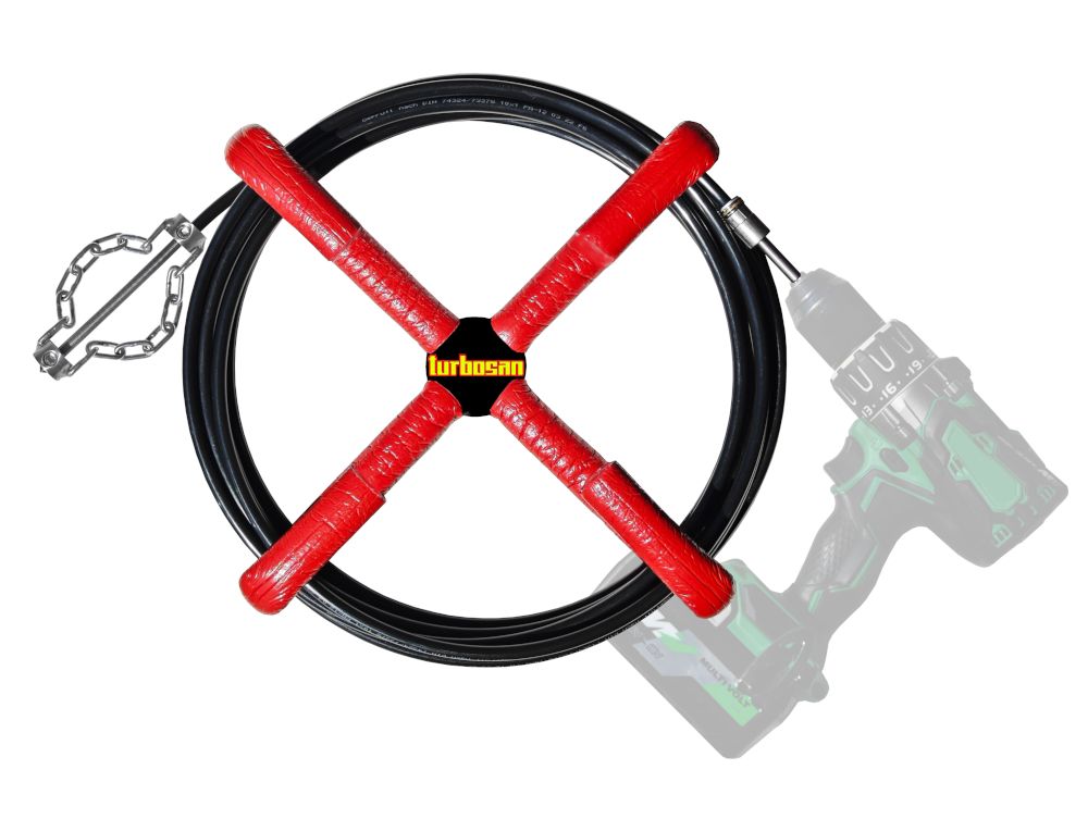 Obrotowa spirala kanalizacyjna TURBOSAN-40 na wkrętarkę do rur 40-75mm ...