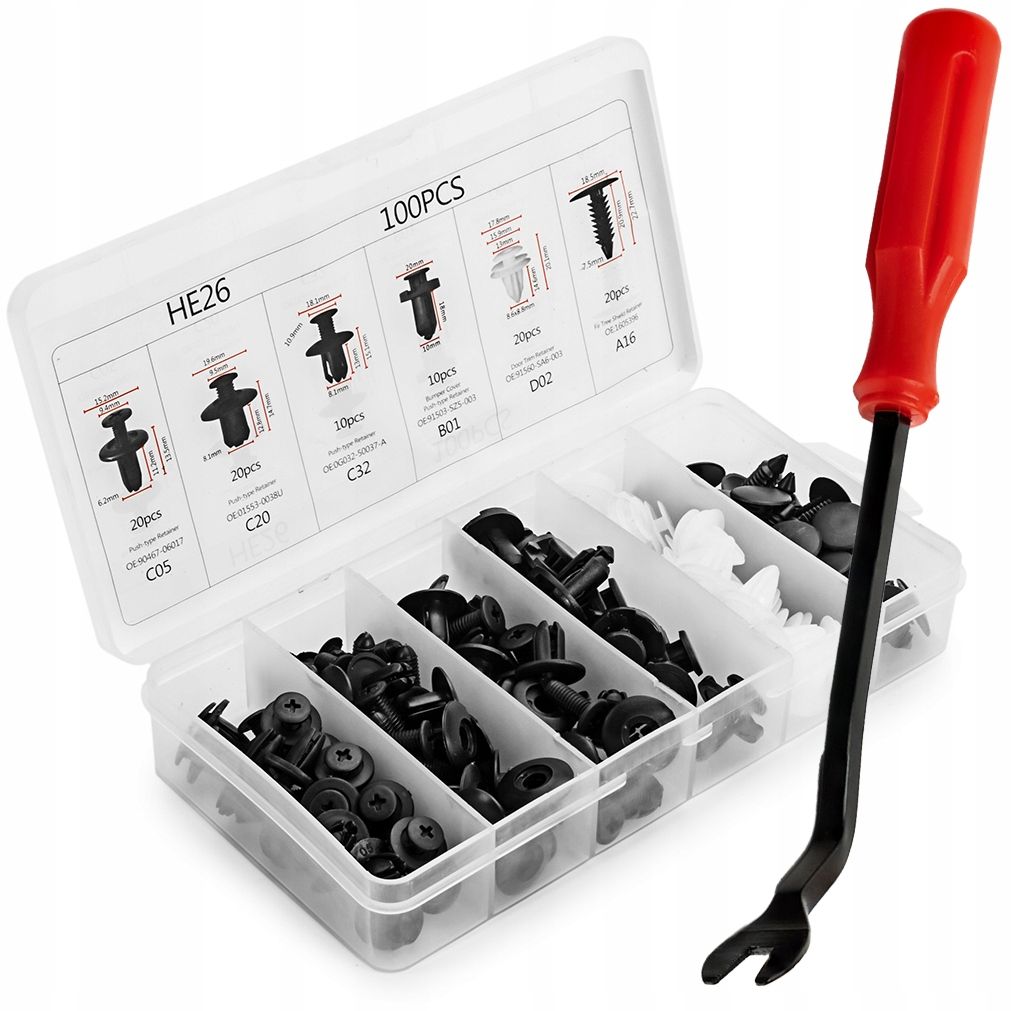 ZESTAW SPINEK SPINKI KOŁKI KLIPSY SAMOCHODOWE DO AUTA TAPICERKI ...