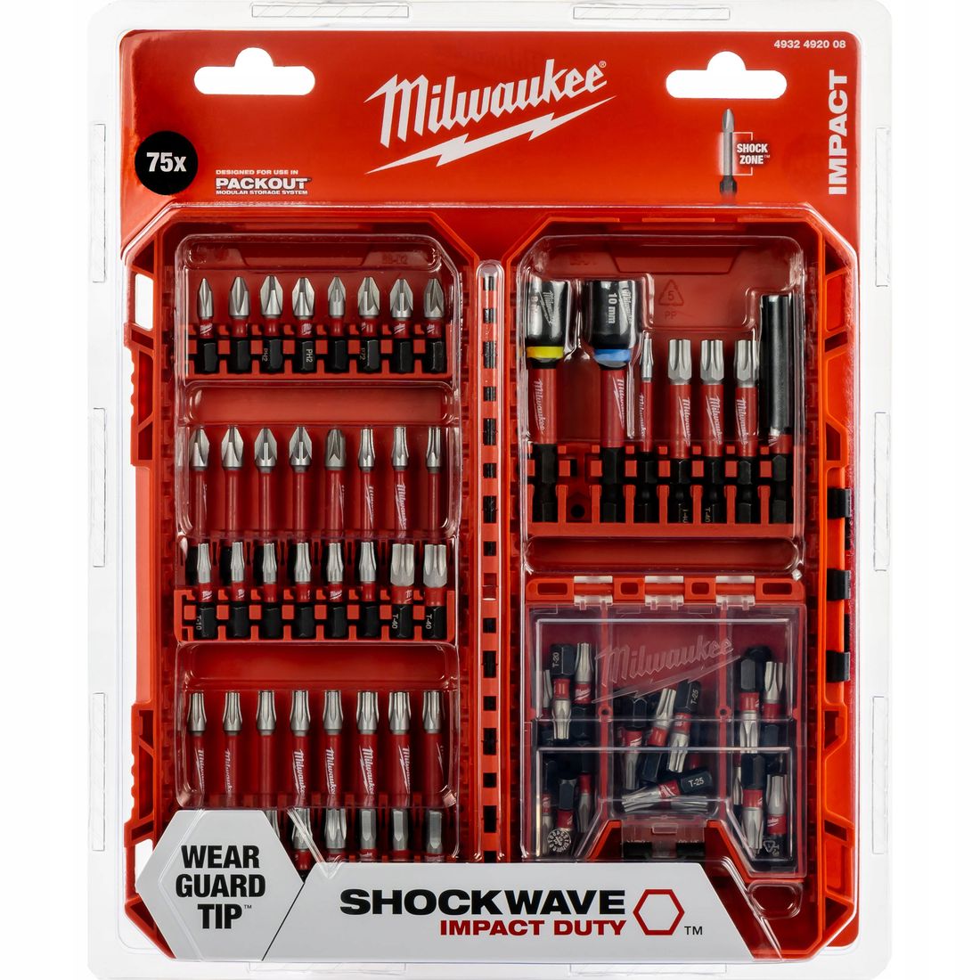 Zestaw bitów udarowych bity Milwaukee XL 75 szt. - ERLI.pl