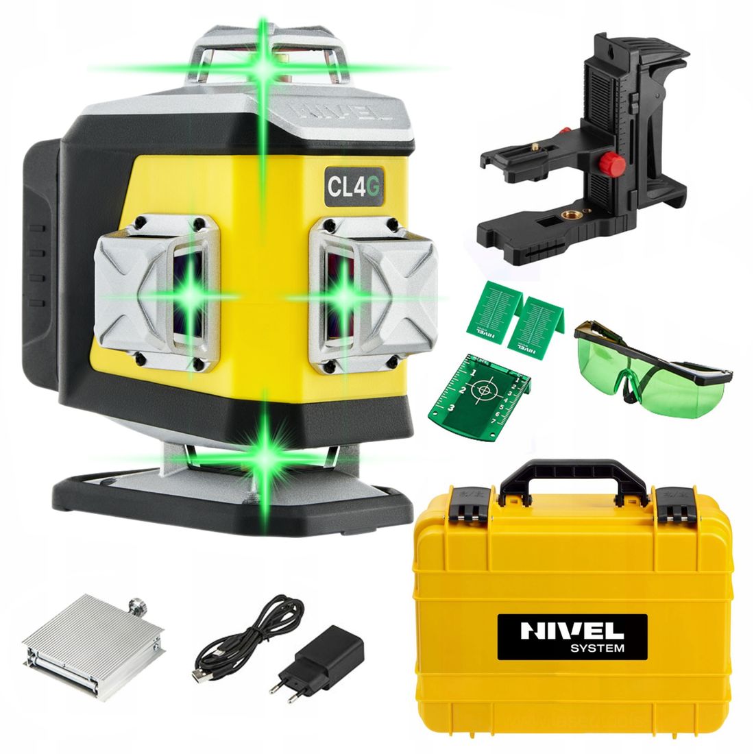 NIVEL SYSTEM LASER KRZYŻOWY ZIELONY 360 CL4G - ERLI.pl
