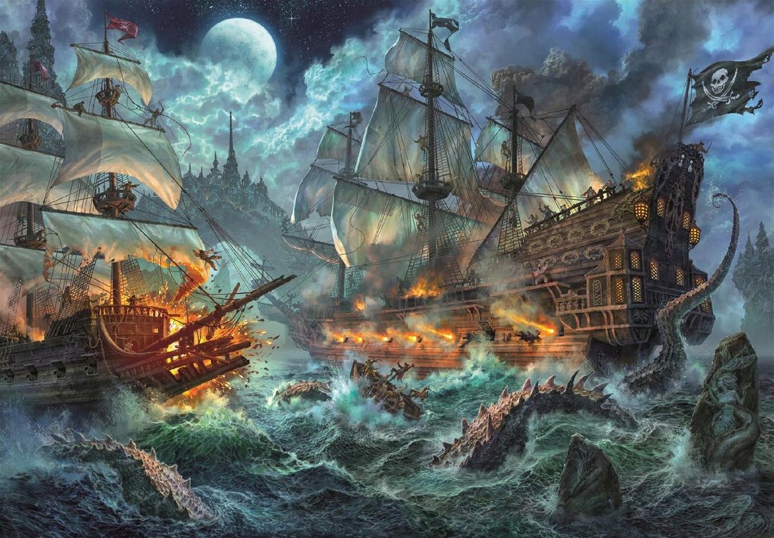 PUZZLE 6000 HQ PIRATES BATTLE BITWA PIRATÓW OKRĘTY - ERLI.pl