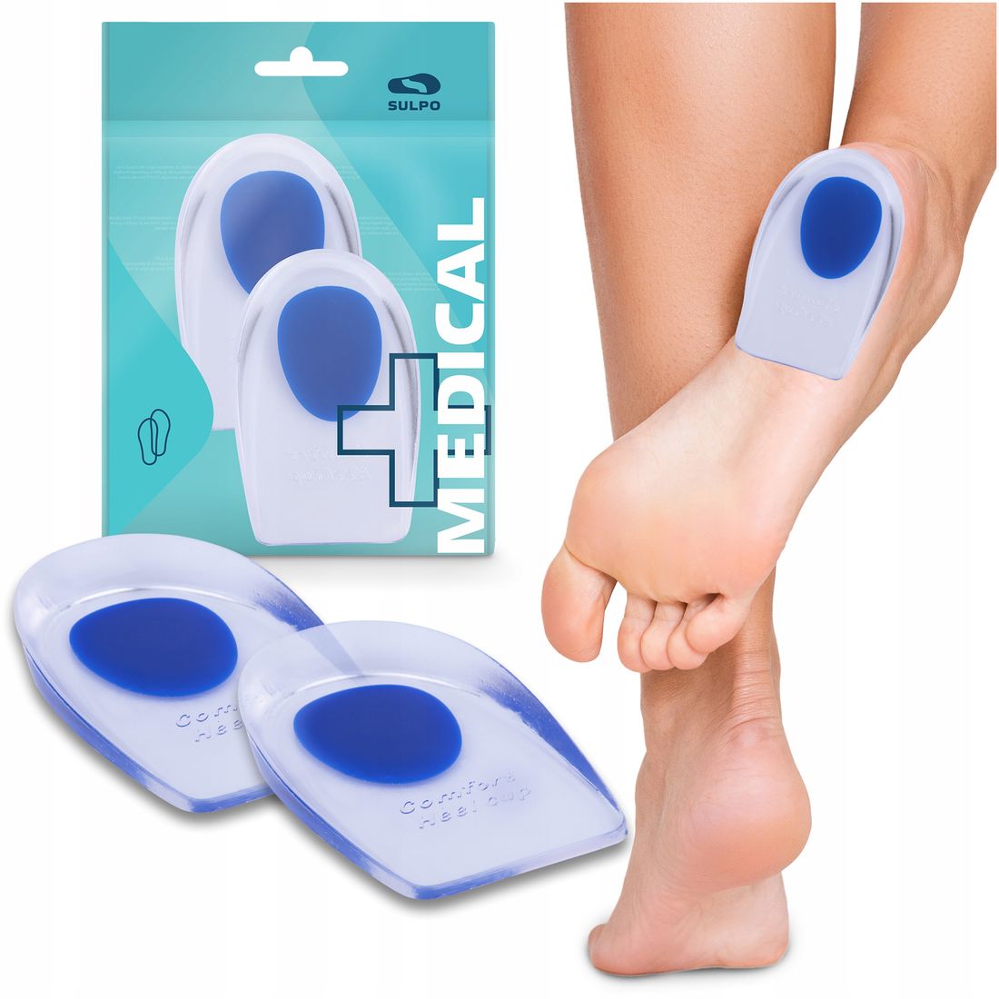 Żelowe zapiętki ostroga piętowa bolące stopy - ERLI.pl