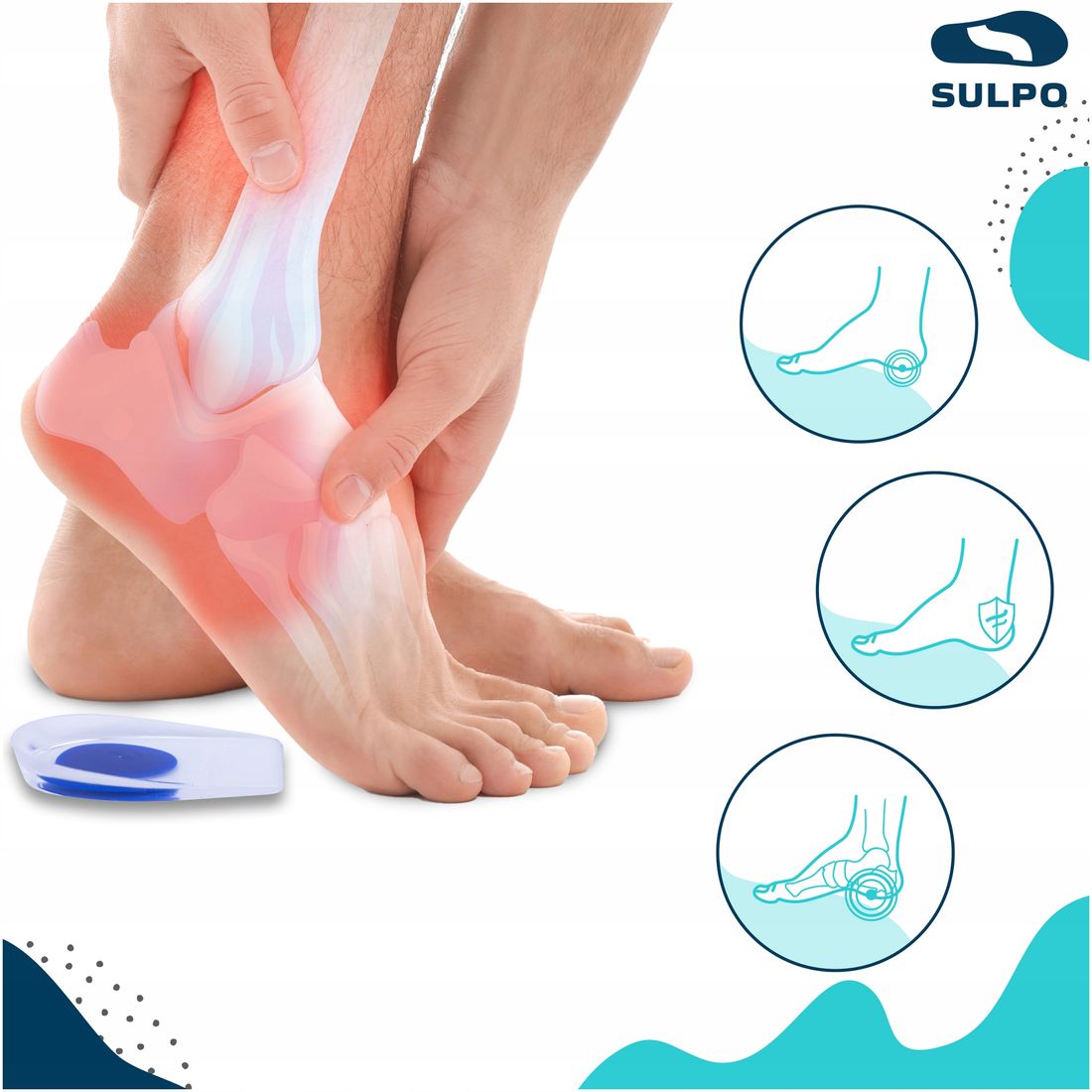 Żelowe zapiętki ostroga piętowa bolące stopy - ERLI.pl