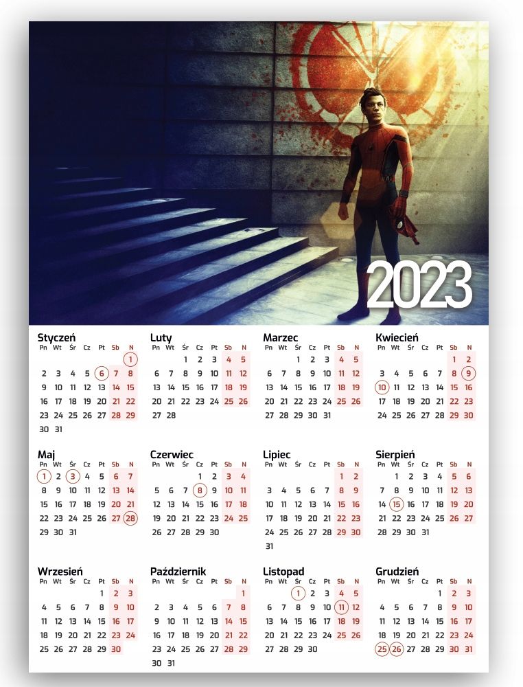 KALENDARZ PLAKATOWY A4 PDM TOM HOLLAND 05 2023 – 150374271 - ERLI.pl