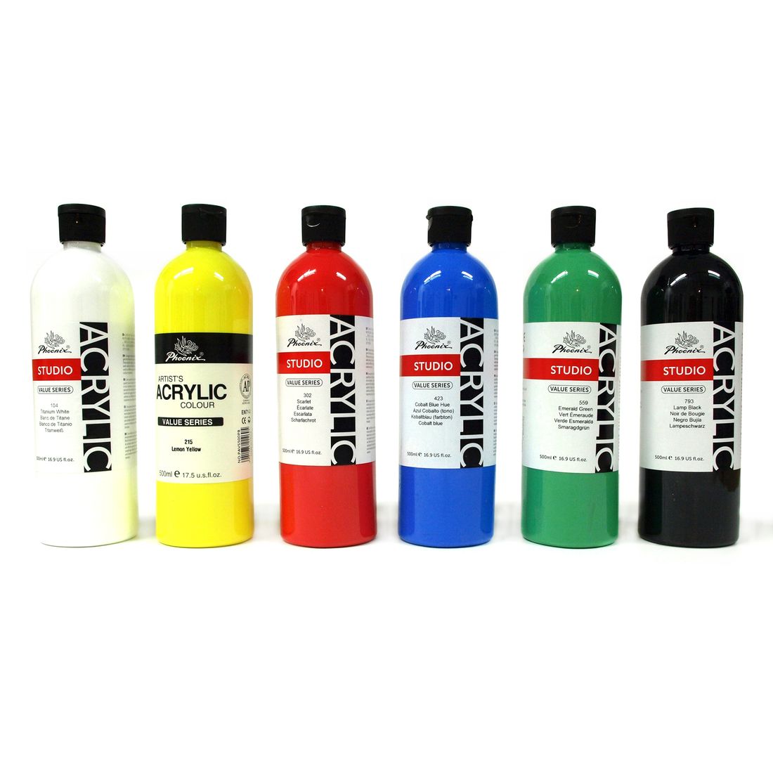 Farby akrylowe 500 ml 6 popularnych kolorów – 151216262 - ERLI.pl