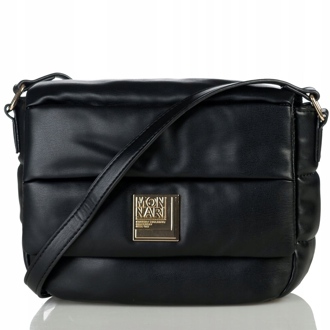 Monnari CZARNA pikowana torebka damska LISTONOSZKA - ERLI.pl