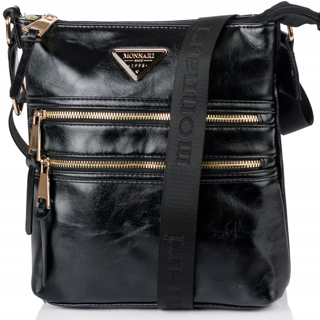 TOREBKA MONNARI Czarna Listonosza LOGO PASEK – 161122686 - ERLI.pl