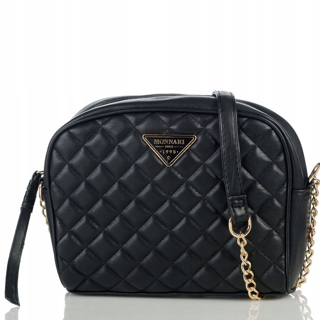 MONNARI CZARNA PIKOWANA TOREBKA LISTONOSZKA - ERLI.pl