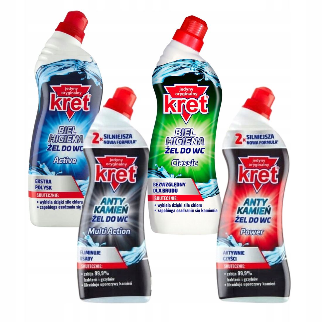 Kret wc płyn do toalet 750ml zestaw x4 szt - ERLI.pl