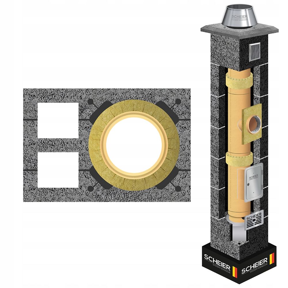 Komin ceramiczny systemowy system kominowy 200 6m - ERLI.pl