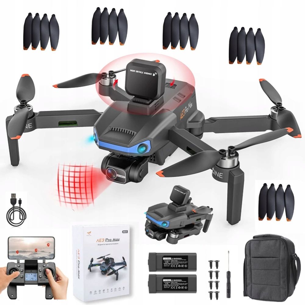 DRON Z KAMERA 8K HD WIFI PRO MAX COMBO DRON GIMBAL - ERLI.pl