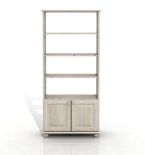 DSI-meble: Drewniany Regał 2D na kulach - biały - ERLI.pl