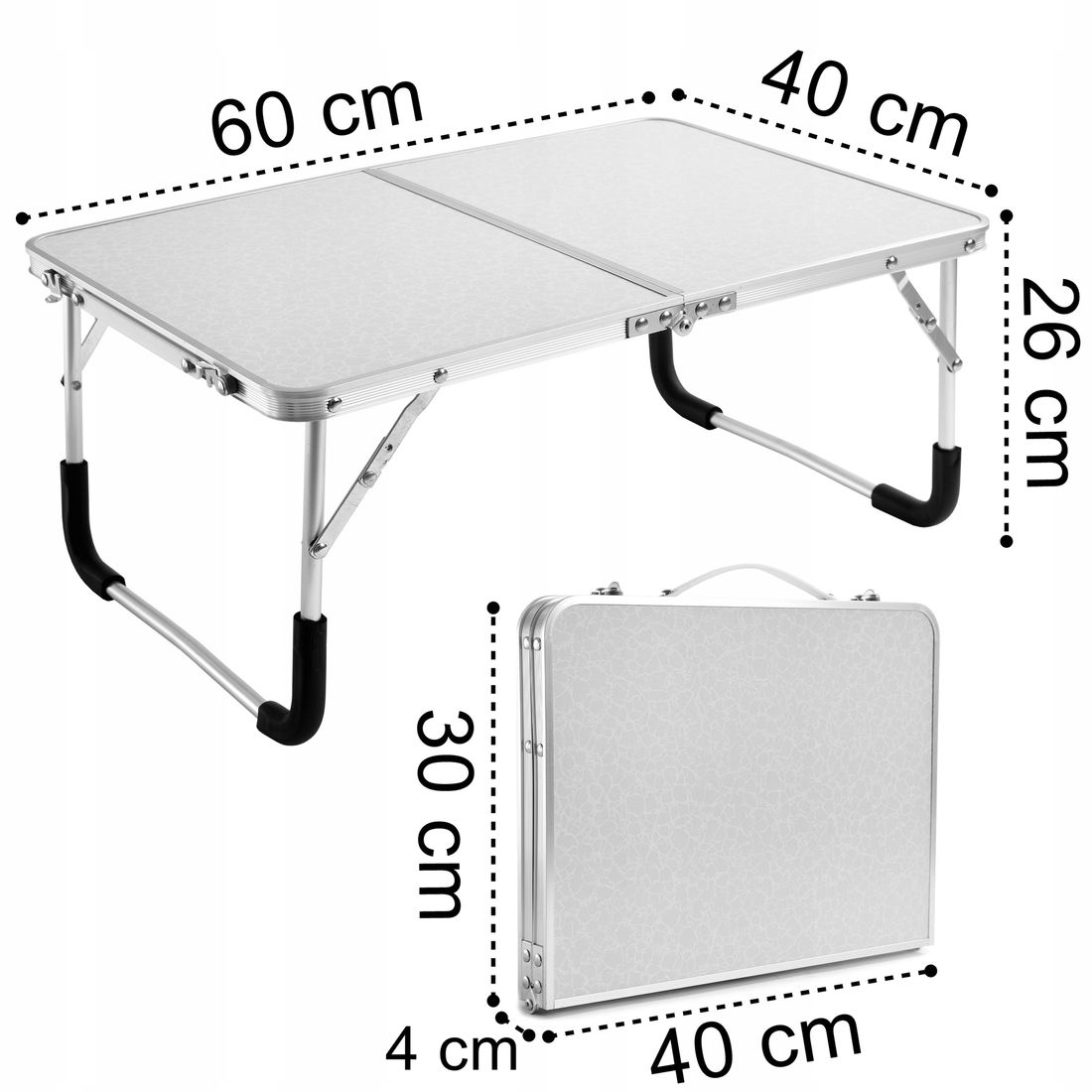 STÓŁ STOLIK TURYSTYCZNY SKŁADANY ALUMINIOWY 60x40 - ERLI.pl