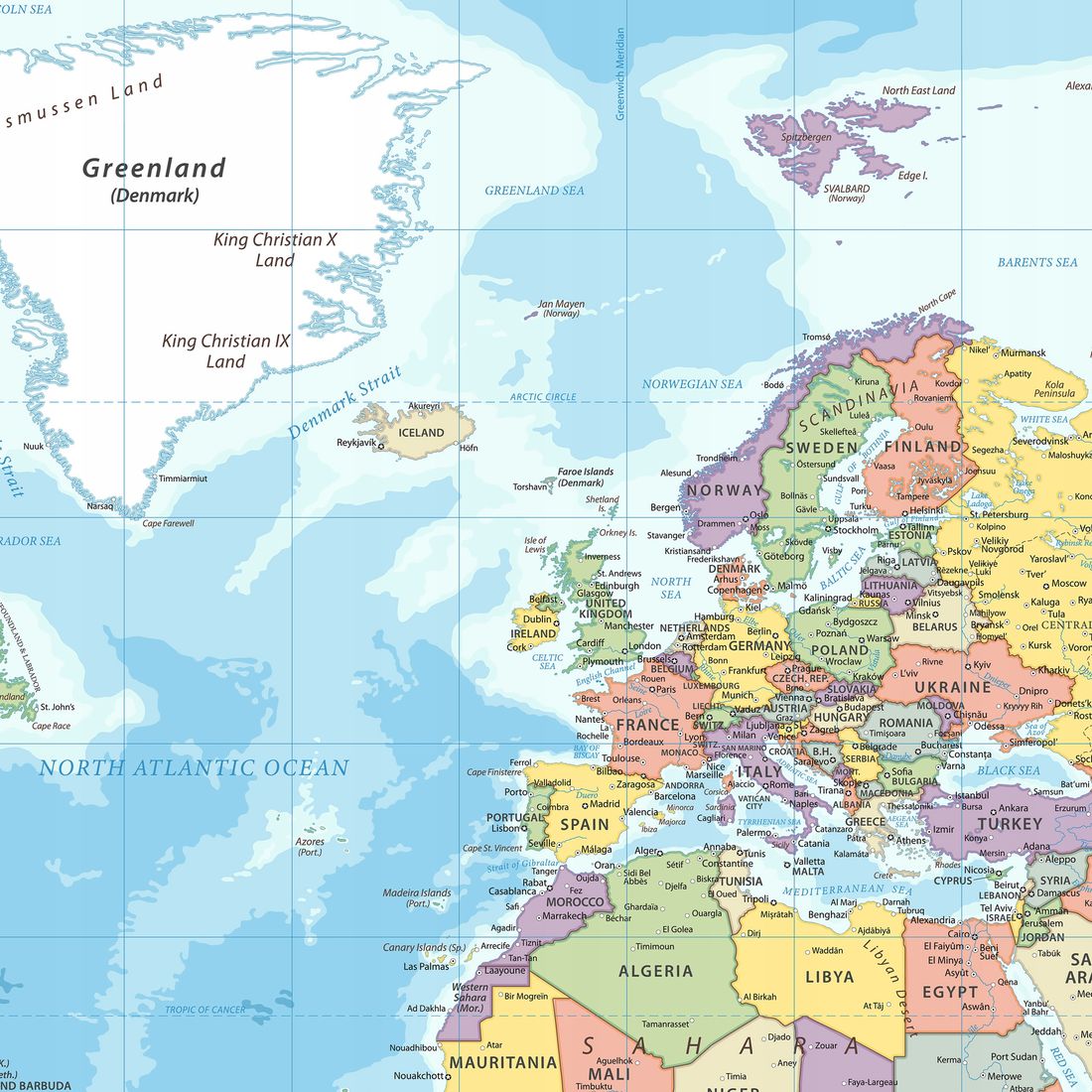 Plakat MAPA Świata Polityczna Kontynenty 93x62 – 151395552 - ERLI.pl