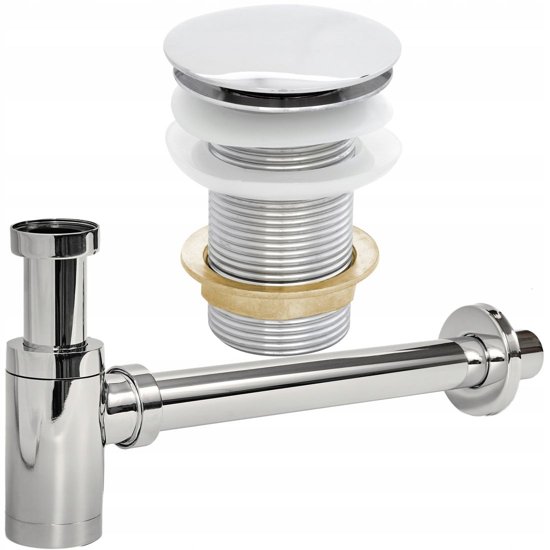 KOREK KLIK-KLAK SYFON DO UMYWALKI UMYWALKOWY CHROM - ERLI.pl