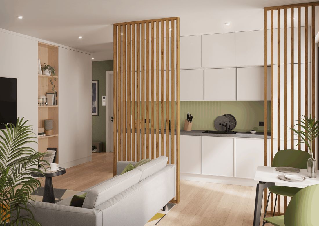 Ściana działowa z lameli na wymiar - gotowy zestaw do montażu- DĄB ...