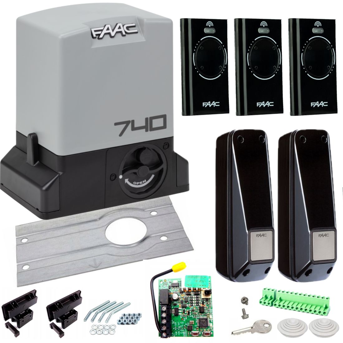 Faac 740 z ENKODEREM - zestaw delta 2 - napęd automat do bram przesuwnych – 151864477 - ERLI.pl