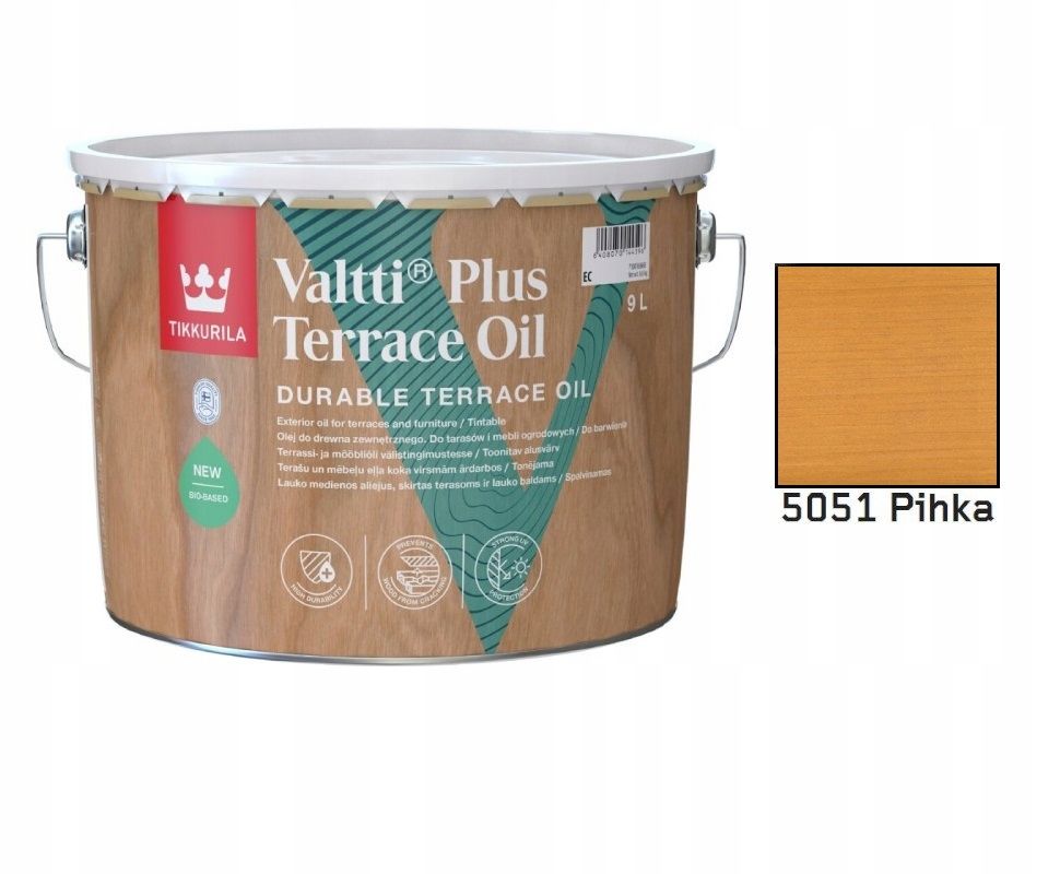 TIKKURILA VALTTI PLUS WOOD OIL AKVA olej 9L 5051 - ERLI.pl