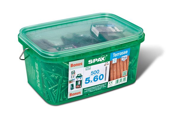 SPAX 5x60 wkręt tarasowy ZESTAW 500szt inox GRATIS - ERLI.pl