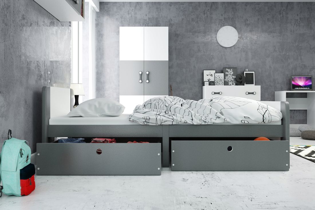 łóżko młodzieżowe Arek 80x200 z materacem - ERLI.pl