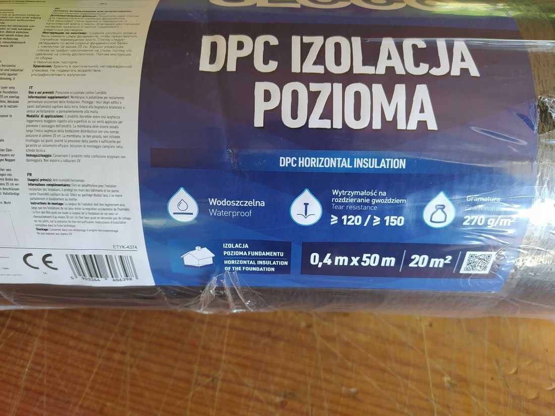 Folia fundamentowa izolacyjna murłaty 50x0,4m 270g - ERLI.pl