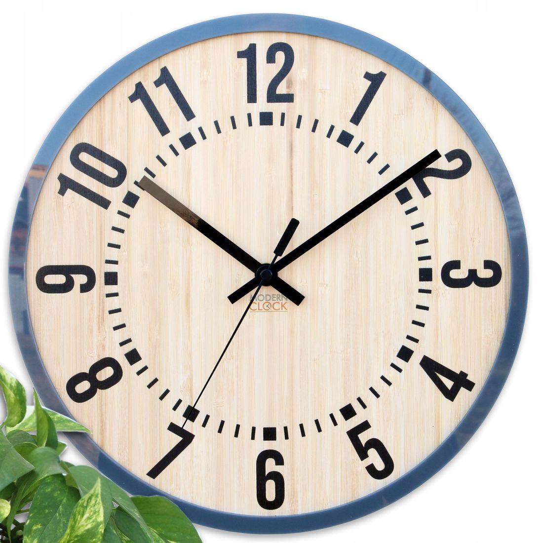 Zegar ścienny Bruno SZARY czytelny Bambus Loft – 152522505 - ERLI.pl