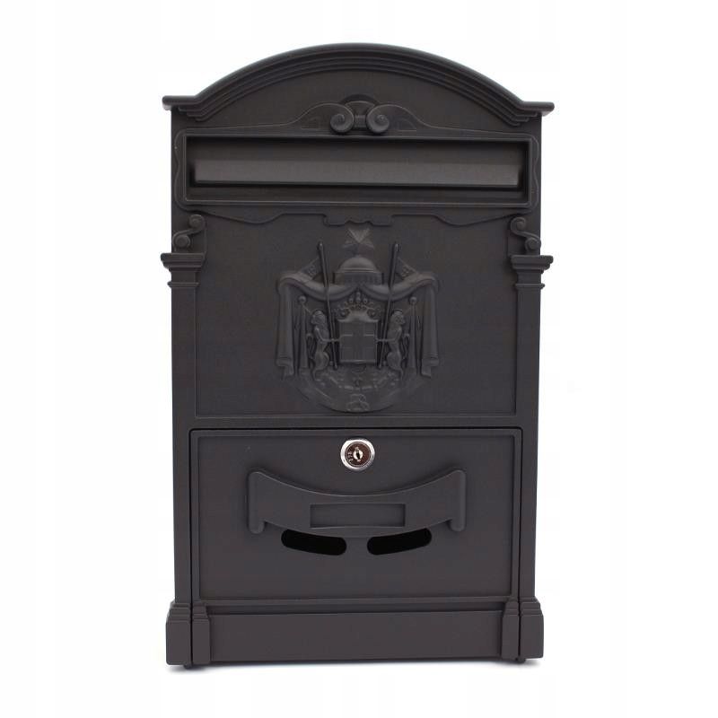 SKRZYNKA NA LISTY ODLEW RESIDENCE MAŁA CZARNA - ERLI.pl