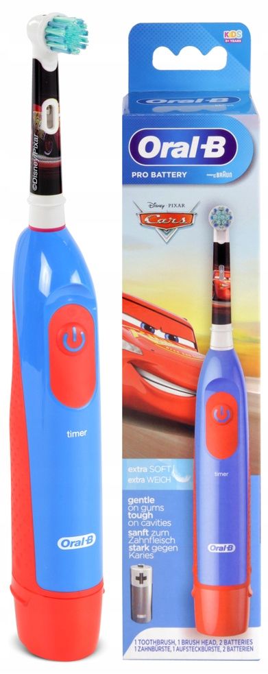 SZCZOTECZKA ELEKTRYCZNA DO ZĘBÓW ORAL-B DLA DZIECI AUTA + KOŃCÓWKI – 152657995 - ERLI.pl