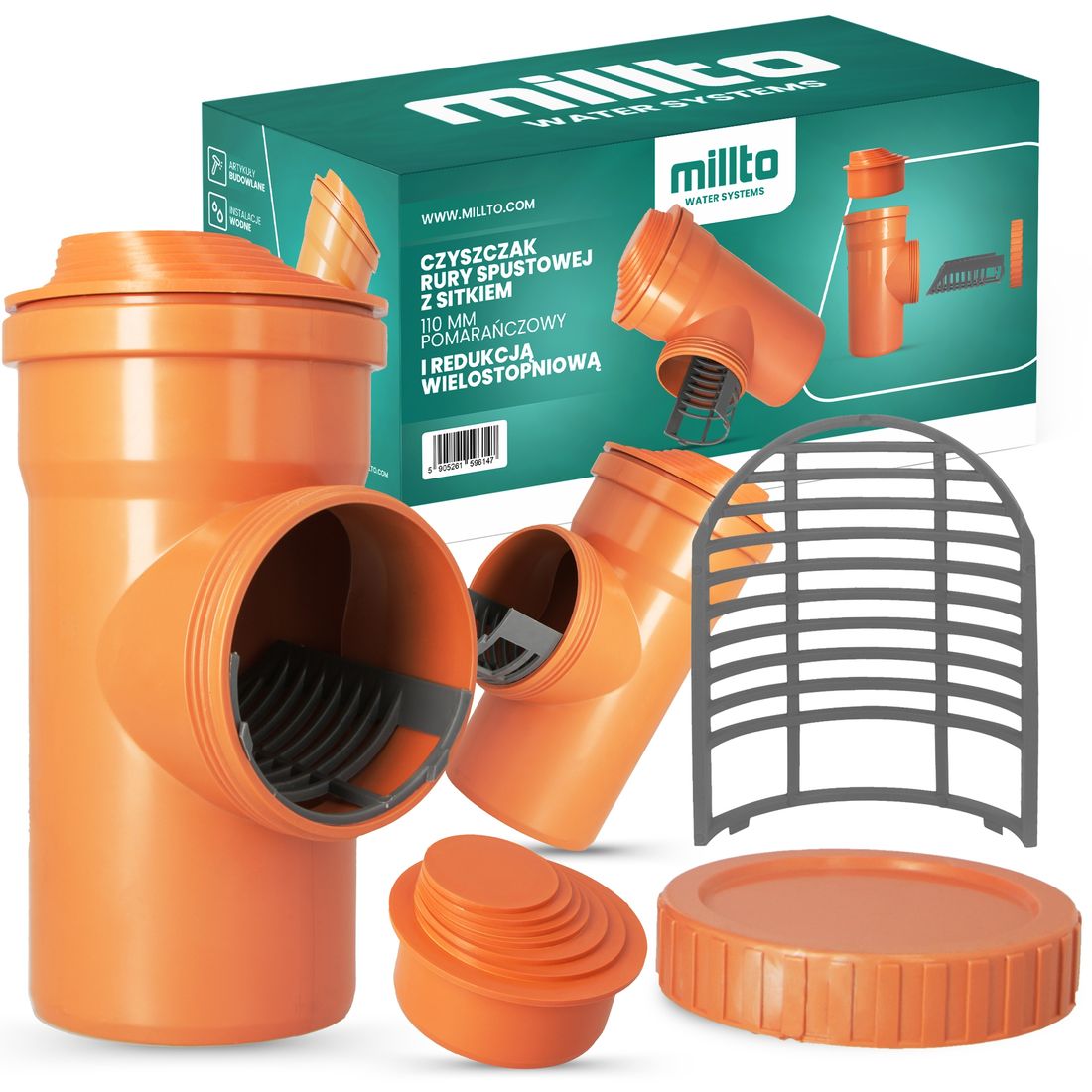 Czyszczak Rynny Rynnowy Rewizja Rury Spustowej Sitko Redukcja 110 ...