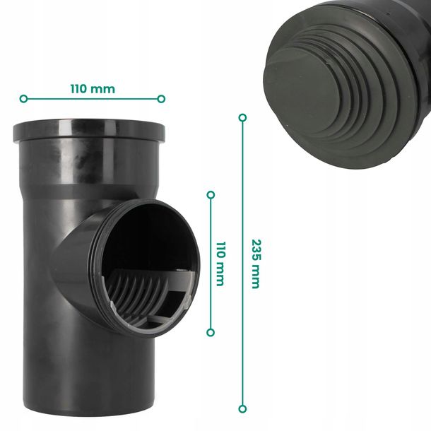 Czyszczak Rynny Rynnowy Rewizja Rury Spustowej Sitko Redukcja 110mm ...