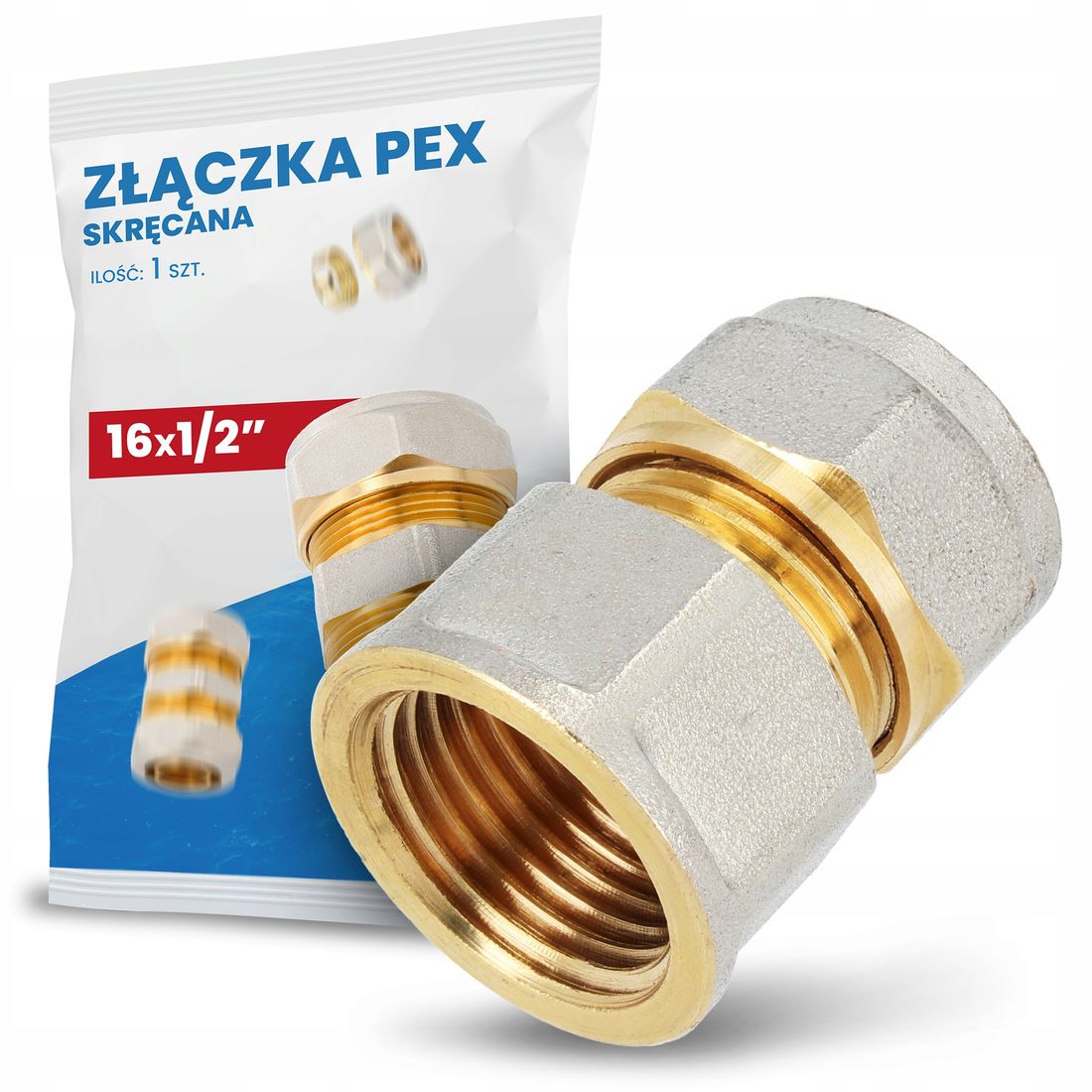 Złączka PEX ALUPEX Skręcana Nypel Mufa 16x1/2 GW Mocna Łącznik Skrętna ... Złączka PEX ALUPEX Skręcana Nypel Mufa 16x1/2 GW Mocna Łącznik Skrętna ...